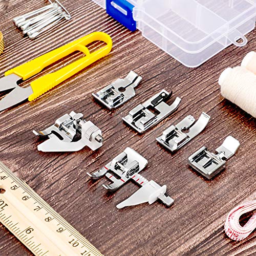 12 Pieces Sewing Machine Presser Foot Set Sewing Machine Spare Parts Accessories Multifunctional Sewing Foot Presser for Most Sewing Machines