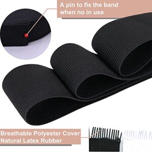 XKDOUS Elastic Band for Sewing, 1 Inch 14 Yards Elastic Bands for Sewing Waistband and Pants Waist, Black Knit Elastic Band for wig, High Elasticity