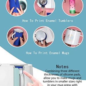 Sublimation Tumblers Wrap for Cricut Mug Press, 3 Thicknesses Silicone Wraps Suitable for Skinny Tumblers Sublimation 9.8 x 4.7 Inch