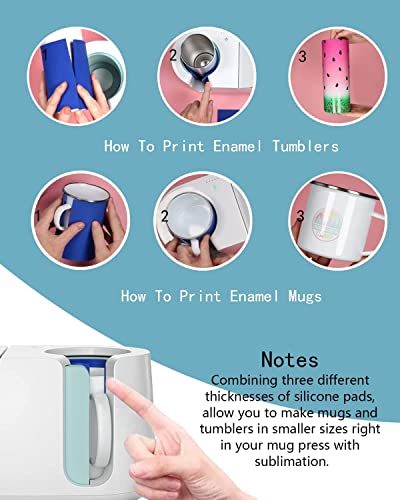 Sublimation Tumblers Wrap for Cricut Mug Press, 3 Thicknesses Silicone Wraps Suitable for Skinny Tumblers Sublimation 9.8 x 4.7 Inch