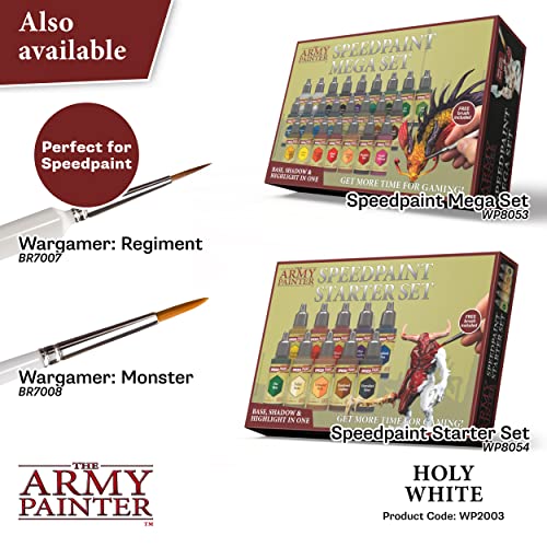 The Army Painter Holy White Speedpaint - Acrylic Non-Toxic Heavily Pigmented Water Based Paint for Tabletop Roleplaying, Boardgames, and Wargames Miniature Model Painting