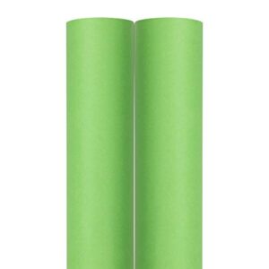 JAM PAPER Gift Wrap - Matte Wrapping Paper - 25 Sq Ft - Matte Lime Green - 2/Pack