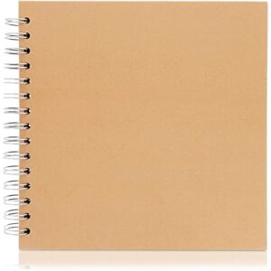 80 pages hardcover kraft scrapbook albums, blank diy journal for scrapbooking (8×8 inches)