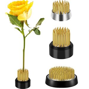 willbond 3 pieces flower holder round flower arranger flower fixed tools japanese flower holder floral arrangement pin holder for flower arrangement, 0.91 inch, 1.02 inch, 1.3 inch