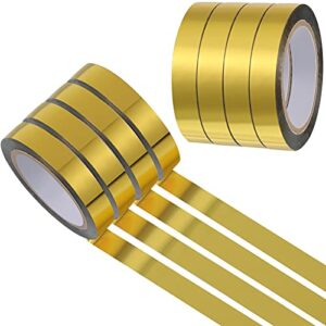 outus graphic art tape metallic washi mirror tape diy graphic tape metallic mirror wrapping for crafts decoration, 3/8 inch x 88 yards (4 rolls,gold)