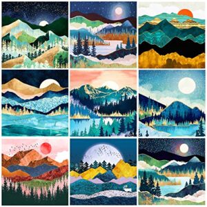 9 pack diamond painting – diy 5d diamond painting kits for adults – diamond art kits for adults & kids full drill 12×12 inch – by twbb