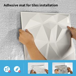 Art3d Adhesive Tile Setting Mat, Double-Sided Tape Sheet for Crafts, Arts, DIY Projects, 12in. X 120in. Damage-Free, Residue-Free