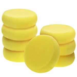 8 pcs 3 inch paint sponge,round painting sponges artist sponges watercolor sponges for art, craft, pottery clay, face painting(yellow)