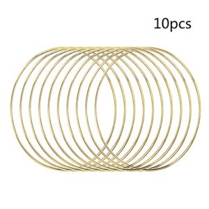 Coceca 10pcs 6 Inch Gold Metal Rings for Crafts Dream Catcher Ring, Metal Hoops for Dream Catcher and Crafts Centerpiece Table Decorations