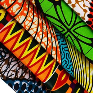 12 Pieces African Fabric Fat Quarters African Ankara Wax Print Fabric, Ankara Print Fabric for Sewing, Face Covering Make, Craft Projects and Patch Work DIY (50 x 40 cm/ 19.5 x 15.7 Inches)