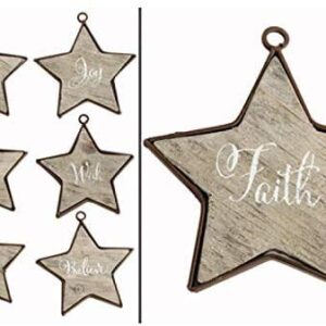 DERAYEE 100 Pcs Unfinished Wooden Stars Ornaments, Assorted Size Cutout Blank Wood Pieces Star for Christmas Wedding Party DIY Crafts