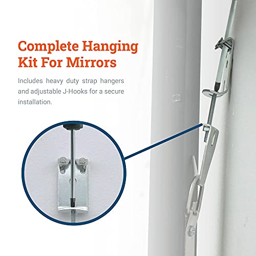 Mirror Hanging Kit with Hangers and Leveling Hardware - 100 lbs - Heavy Duty Mirror Hanging Hardware