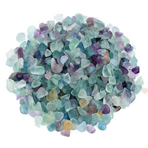 wayber decorative crystal pebbles, 1 lb/460g (fill 0.9 cup) natural quartz stones aquarium gravel sea glass rock sand for fish turtle tank/air plants decoration