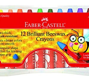 Faber-Castell Beeswax Crayons in Durable Storage Case, 12 Vibrant Colors