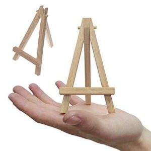 Mayitr 10pcs Mini Wooden Artist Easel Triangle Cards Stand Display Wedding