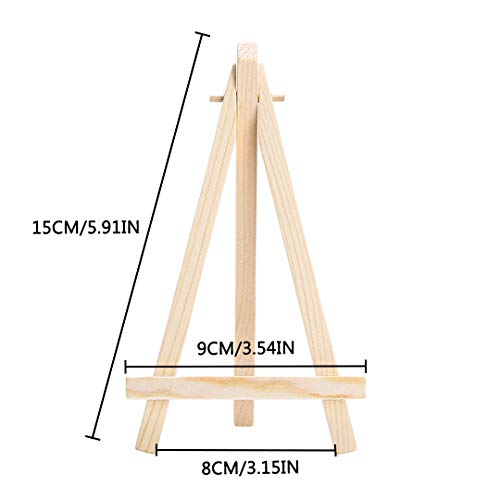 Mayitr 10pcs Mini Wooden Artist Easel Triangle Cards Stand Display Wedding