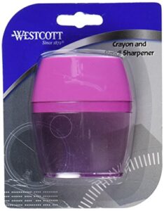 westcott 2 hole crayon and pencil sharpener, assorted colors (15234)