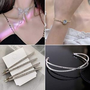 1 Roll 10 Yards 3MM Crystal Rhinestone Close Chain Trim for Sewing Craft DIY Decoration Jewelry Silver Crystal Claw Chain Rhinestone Cup Chain Rhinestone Diamond Chain Trimming Christmas Gift (SS12)