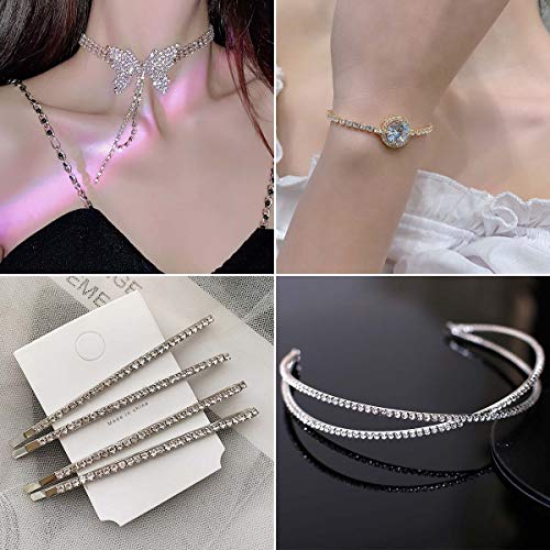 1 Roll 10 Yards 3MM Crystal Rhinestone Close Chain Trim for Sewing Craft DIY Decoration Jewelry Silver Crystal Claw Chain Rhinestone Cup Chain Rhinestone Diamond Chain Trimming Christmas Gift (SS12)