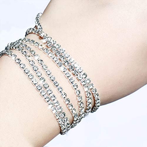 1 Roll 10 Yards 3MM Crystal Rhinestone Close Chain Trim for Sewing Craft DIY Decoration Jewelry Silver Crystal Claw Chain Rhinestone Cup Chain Rhinestone Diamond Chain Trimming Christmas Gift (SS12)