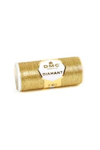 dmc diamant metallic needlework thread, 38.2-yard, light gold