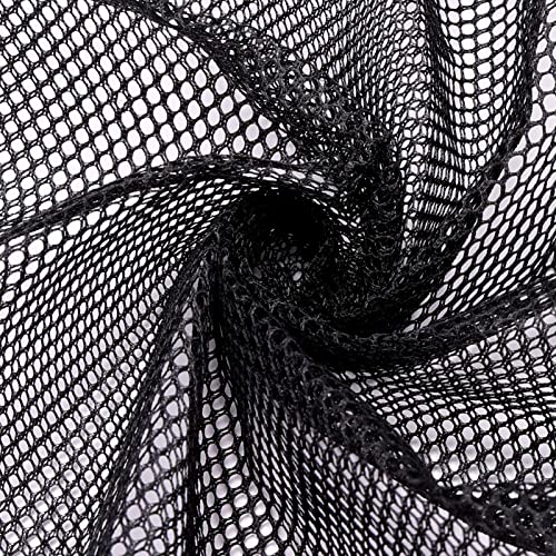 Pllieay 29.5 X 59 Inch Black Mesh Fabric Slightly Stretchy for Backpack Pocket and Straps, Netting Clothes, Netting Bag Shopping Bag