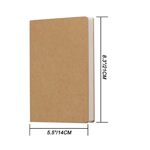 Kraft Cover Blank 100g Full Wood Paper Sketch Book - 112 Sheets / 224 Pages - 140 Millimeters by 210 Millimeters - 350gsm Kraft Paper Cover