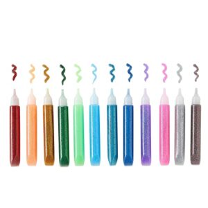 72 Pack Glitter Glue Pens, Rainbow Glue Stick Set for Arts and Crafts Projects, Slime Supplies, Scrapbooking, Cards, 0.35 Oz (12 Colors)