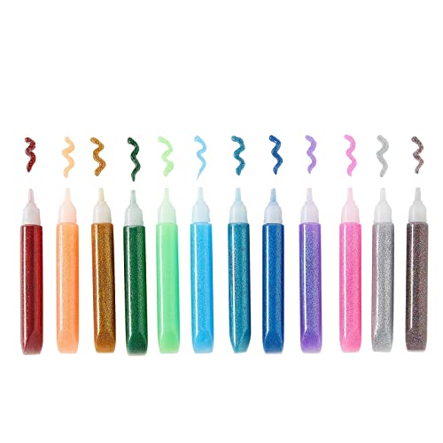 72 Pack Glitter Glue Pens, Rainbow Glue Stick Set for Arts and Crafts Projects, Slime Supplies, Scrapbooking, Cards, 0.35 Oz (12 Colors)