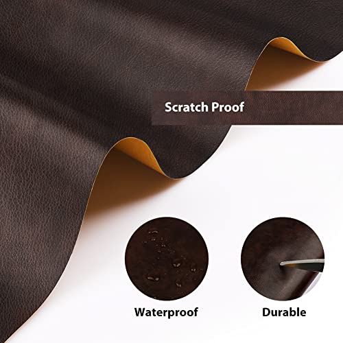 Omont Leather Repair Patch，3.3 X 57 Inch Anti Scratch Self-Adhesive Leather Repair Tape for Couch, Car Seats, Sofas, Handbags（Dark Brown）