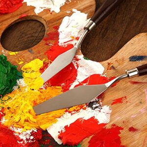 5 pcs Painting Mixing Scraper, Marrywindix Stainless Steel Spatula Palette Knife Oil Painting Accessories Color Mixing