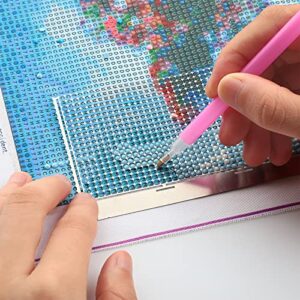 3 Pieces Diamond Painting Ruler Stainless Steel Diamond Mesh Ruler 5D Diamond Painting Ruler Tool DIY Drawing Ruler with 216 699 1020 Blank Grids 2 Pieces Diamond Painting Fix Tool for DIY Art Crafts