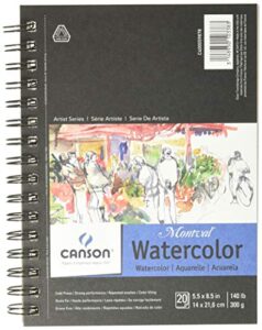 canson artist series watercolor pad, 5.5″ x 8.5″ side wire