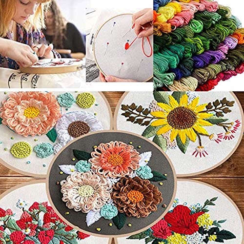 200pcs+ Embroidery Floss Cross Stitch Threads, Friendship Bracelet String Kit with Organizer Storage Box-Included 100pcs Friendship Bracelet Floss, Cross Stitch Tools Embroidery Kit-Christmas Deal