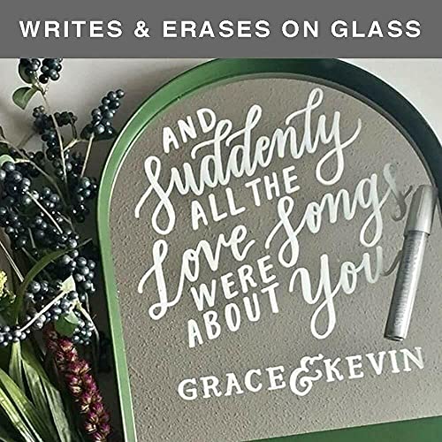 Kassa 4-Pack Erasable White Liquid Chalk Markers, for Chalkboard, Windows, Glass or Mirrors & More; Non-Toxic Washable Marker Pens with Reversible Dual Tip! Ideal for Home, School, & Office Use!