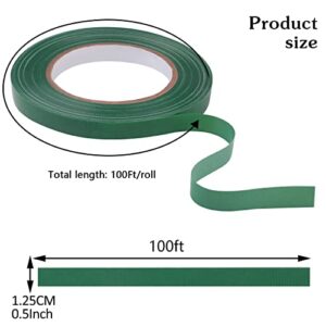 Prudiut Floral Tape Green Waterproof Flower Tape, 1/2" Wide Adhesive Florist Tape for Bouquet Wrap Floral Crafts (100Ft/33.4 Yd)