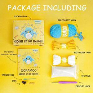 OORAMOO Crochet Kit for Beginners - Cute Bird, Beginner Crochet Starter Kit for Complete Beginners Adults, Crocheting Knitting Kit with Step-by-Step Video Tutorials