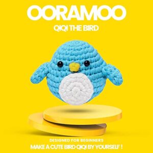 OORAMOO Crochet Kit for Beginners - Cute Bird, Beginner Crochet Starter Kit for Complete Beginners Adults, Crocheting Knitting Kit with Step-by-Step Video Tutorials