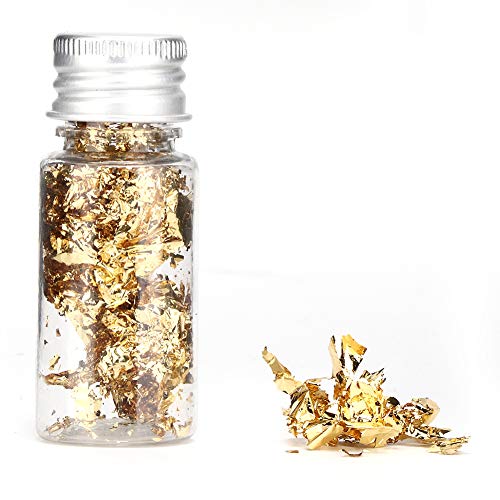 Yinuoday 2Pcs Edible Gold Leaf, Genuine Gold Flakes for Cooking, Cakes, Makeup, Gilding, Decoration, Health & Spa