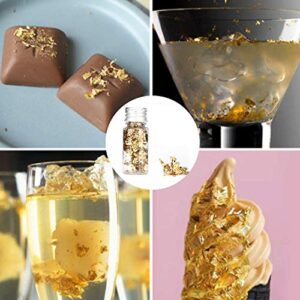 Yinuoday 2Pcs Edible Gold Leaf, Genuine Gold Flakes for Cooking, Cakes, Makeup, Gilding, Decoration, Health & Spa