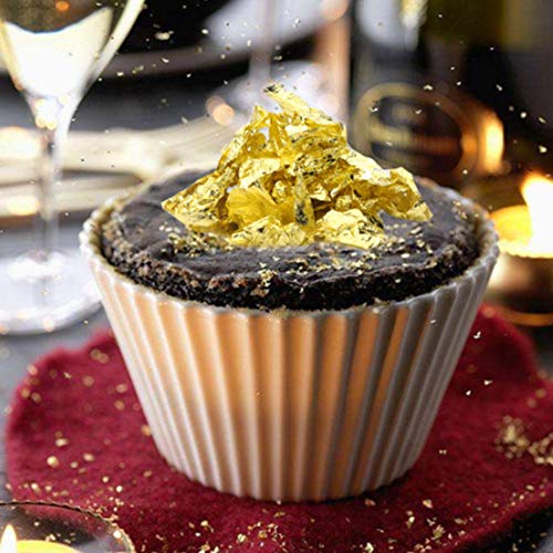 Yinuoday 2Pcs Edible Gold Leaf, Genuine Gold Flakes for Cooking, Cakes, Makeup, Gilding, Decoration, Health & Spa