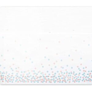 Plastic Table Covers with Pink and Blue Confetti for Gender Reveal (54 x 108 in, 6 Pack)