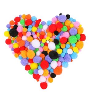 100 pcs pom poms craft making assorted sizes & colors high-elastic pom poms creative craft diy material