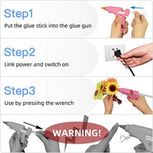 Hot Glue Gun with 40pcs Melt Glue Sticks, 30W Mini Hot Melt Glue Gun Kit, Melting Glue Gun Set, Glue Gun Mini for Crafts and Arts, School, Home, Quick Repairs, Sealing