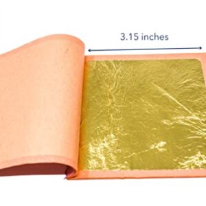 Slofoodgroup - 24 Karat Edible Gold Leaf Loose Sheets - 10 Sheets Gold Leaf Per Book - Gold Leaf Sheet Size 3.15in x 3.15in Loose Leaf Sheets - Edible Decoration, Crafting, Art and More