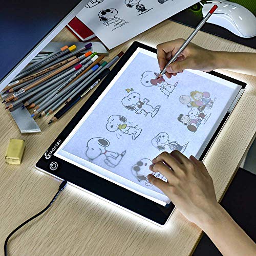 XIAOSTAR Light Box Drawing A4,Tracing Board with Brightness Adjustable for Artists, Animation Drawing, Sketching, Animation, X-ray Viewing