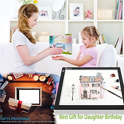 XIAOSTAR Light Box Drawing A4,Tracing Board with Brightness Adjustable for Artists, Animation Drawing, Sketching, Animation, X-ray Viewing