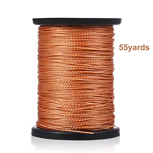 6 Pieces Canvas Leather Sewing Awl Needle with Copper Handle, 50 m Nylon Cord Thread and 2 Pieces Thimble for Handmade Leather Sewing Tools Shoe and Leather Repair