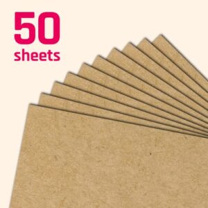 50 Sheets, Brown Kraft Cardstock, 200 GSM (75 lb. Cover), 8.5 x 11 inches