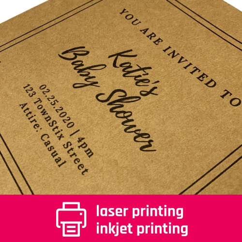 50 Sheets, Brown Kraft Cardstock, 200 GSM (75 lb. Cover), 8.5 x 11 inches